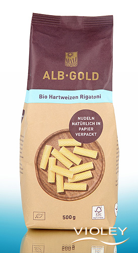 Alb Gold Organic Durum Wheat Rigatoni 500 g at Violey