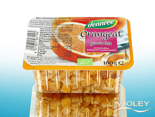 dennree Organic Candied Orange Peel diced 100 g at Violey