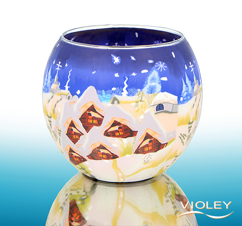 Kerzenfarm Hahn Glowing Glass Snowhouses Ø 110 mm at Violey